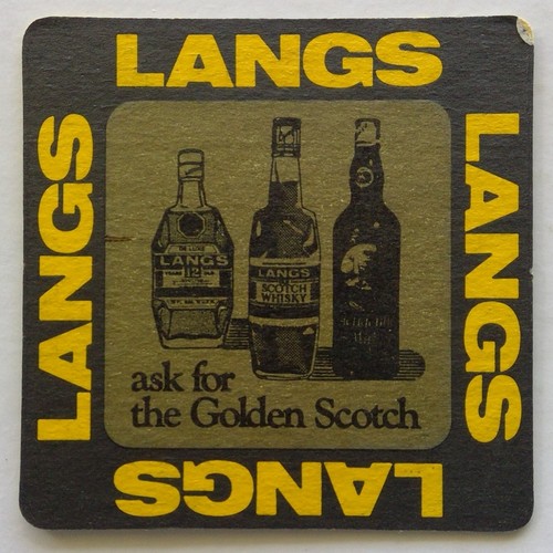 Langs Golden Scotch Schweppes Coaster (B345) | eBay