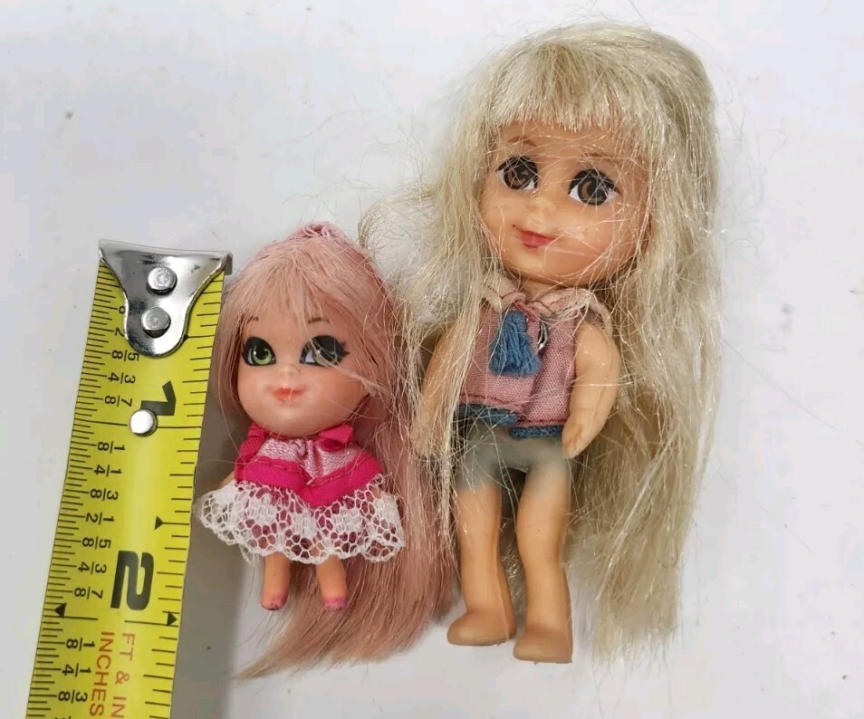 Vintage 1960's Mattel Little Kiddles Toy Doll Lot 2 Tiny Dolls ...