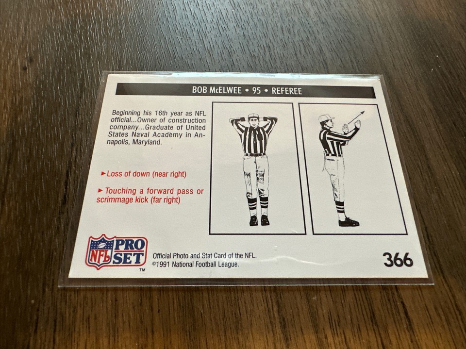 1991 Pro Set - Officials #366 Bob McElwee (RC) | eBay