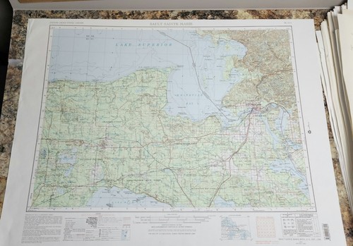 Sault Ste Marie Michigan 1954 Vintage Quadrangle USGS Topographical Map ...