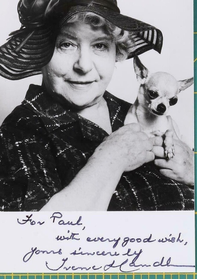 Irene Handl Autograph Signed Inscribed Photograph 3 x 5 black and white ...