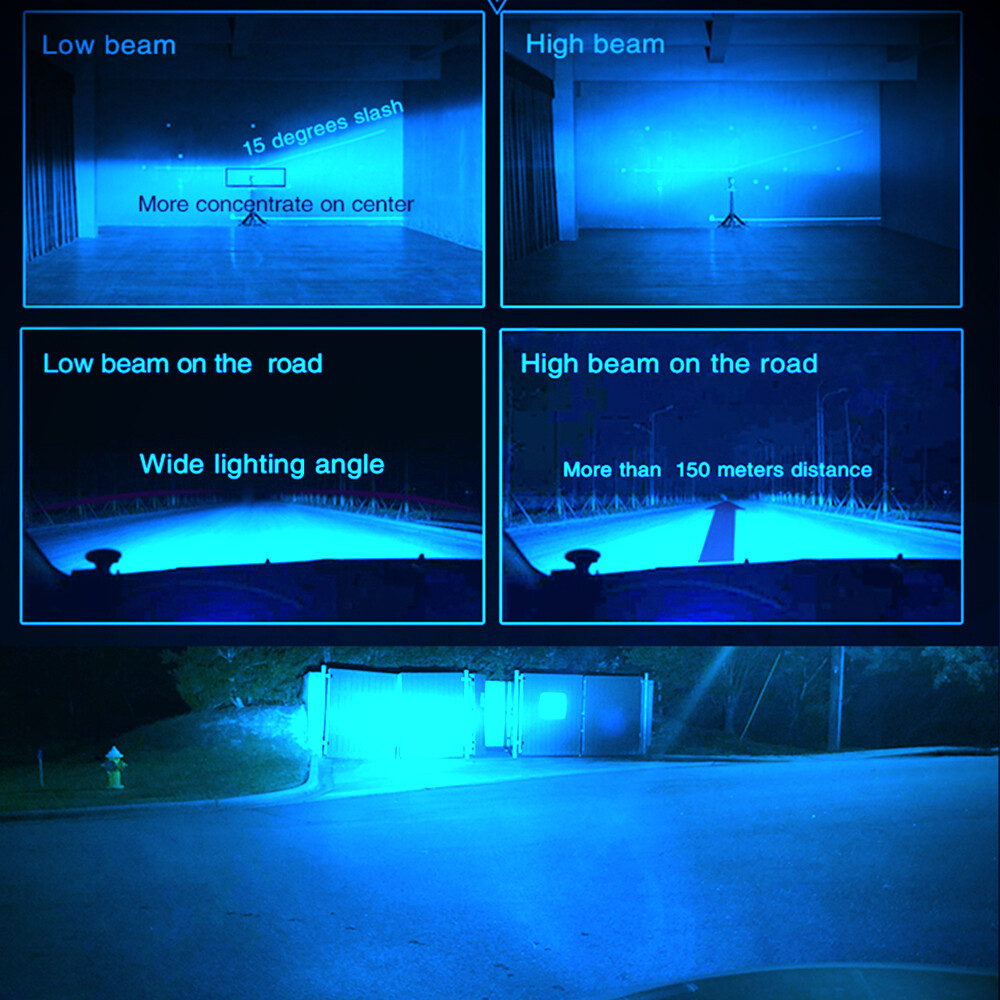 4X H7 H11 Headlight Globe Hi-Low Beam LED Blue Bulbs For HOLDEN CALAIS ...