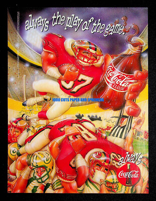 Coca-Cola Soda Football Cartoon 1996 Coke Trade Print Magazine Ad ...