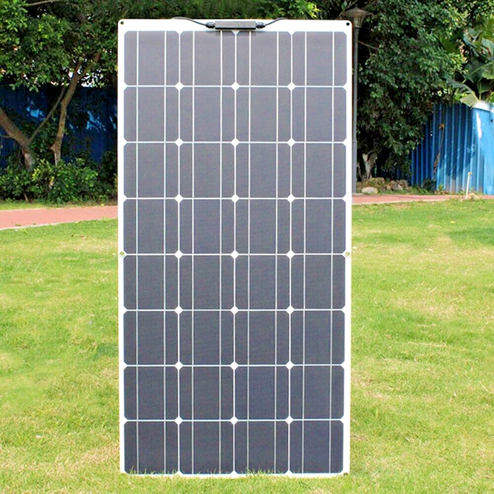 100W Solar Panel 12V Volt Flexible Monocrystal RV Rooftop Camping Off ...