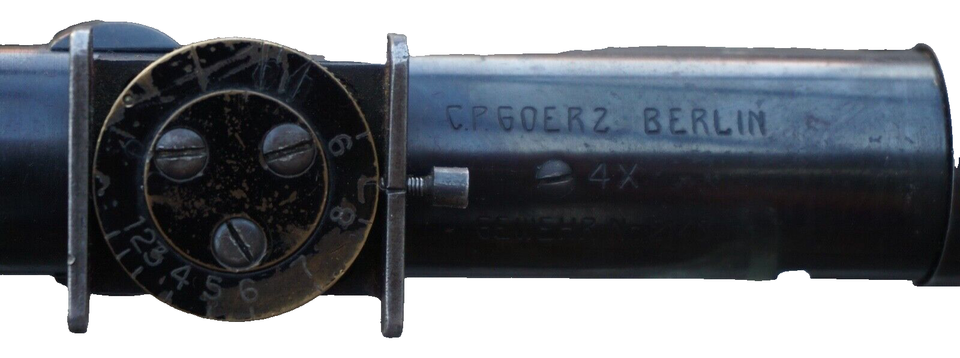 C.P. GOERZ BERLIN 4x GEWEHR Nr. 2143CC GERMAN SNIPER RIFLE SCOPE GEWEHR ...