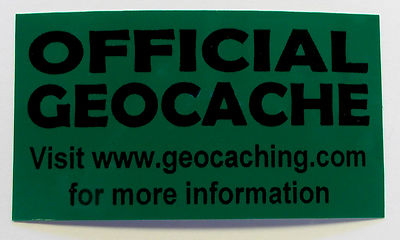 3 x Cache stickers for Geocaching black print on green sticker | eBay ...