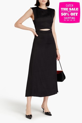 RRP€388 LOULOU STUDIO Satin Midi A-Line Dress Size M Oeko-Tex Cut Out ...