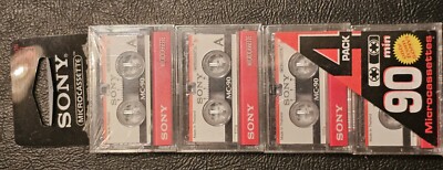 Sony MC-90 Microcassette Tapes 90 Min 4 Pack - NEW SEALED *FREE SHIP ...