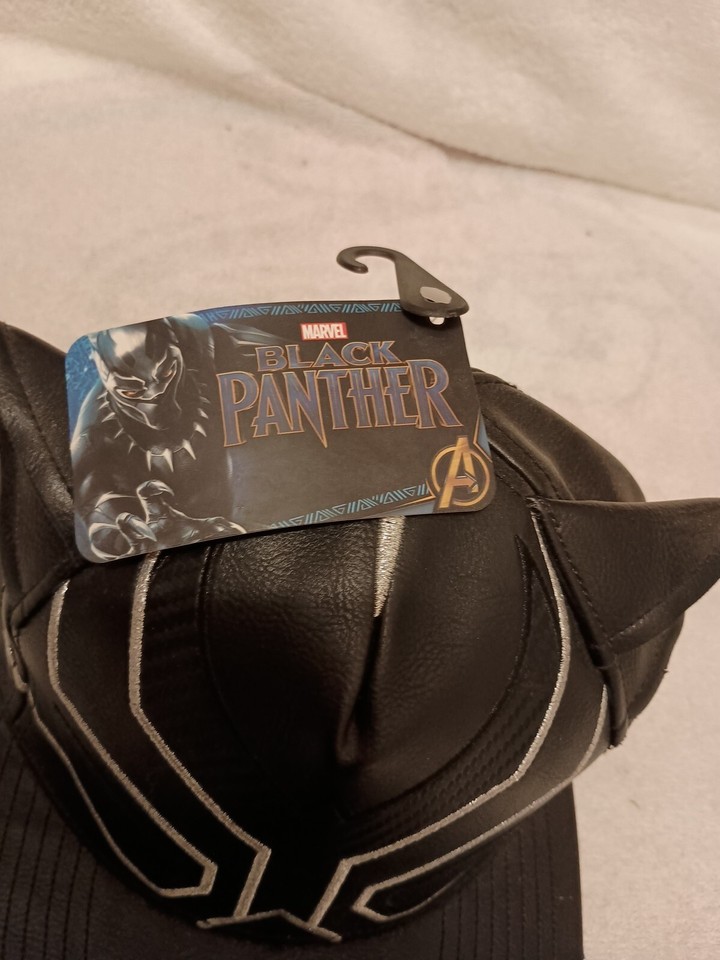 Marvel Black Panther, Black/ Gray Faux Leather Hat snapback | eBay