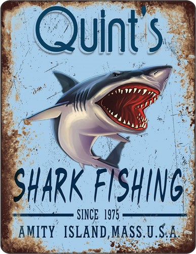 Retro Vintage JAWS Quints Amity Shark Fishing Movie Man Cave Pub Shed ...