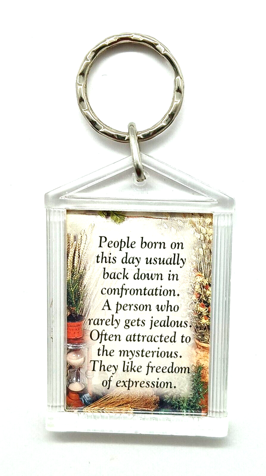 Vintage January 24 Birthday Fun Facts History Keychain Keyring | eBay