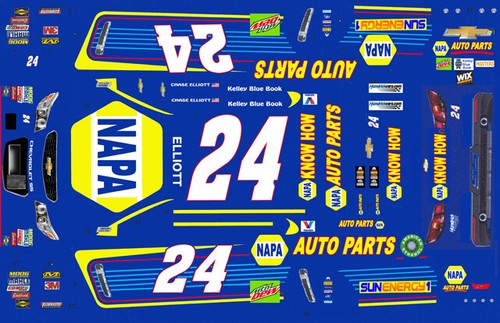 #24 Chase Elliott NAPA Chevrolet 2016 1/24th Scale Nascar Waterslide ...