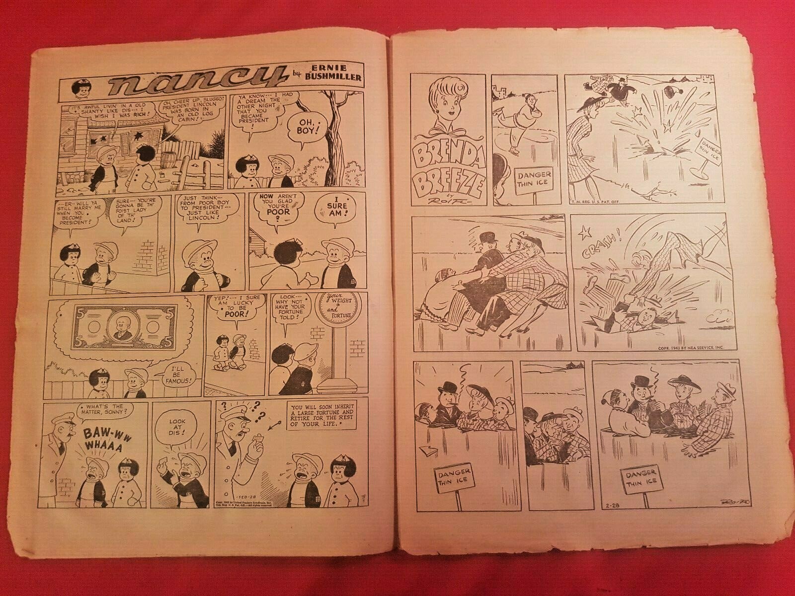 4 Complete Comic Strips 1935-1943, Tarzan, Palooka, Nancy, Alley Oop ...