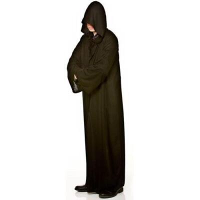Wicked Costumes Long Black Hooded Robe Adult Fancy Dress | eBay