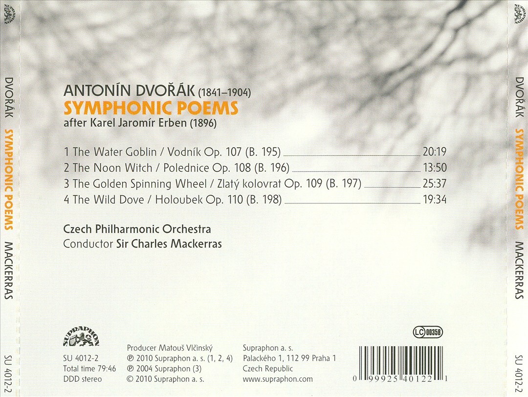 CHARLES MACKERRAS/CZECH PHILHARMONIC ORCHESTRA DVORÁK: SYMPHONIC POEMS ...