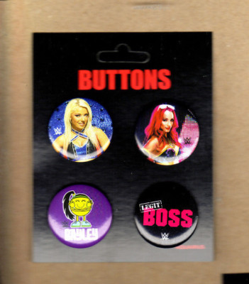 WWE - Button Set - Pinback Style - 4 Button Set-Divas - 1.25 Inch ...