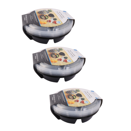 (3 Pack) Mainstays 3-Compartment 1L Round Meal Prep Food Storage ...