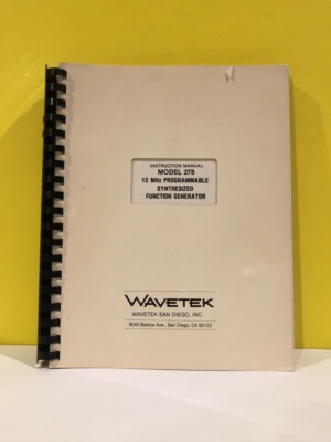 Wavetek Model 278 Programmable Synthesized Function Generator ...