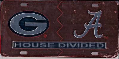 GEORGIA BULLDOG/ALABAMA CRIMSON TIDE RED HOUSE DIVIDED ACRYLIC LICENSE ...