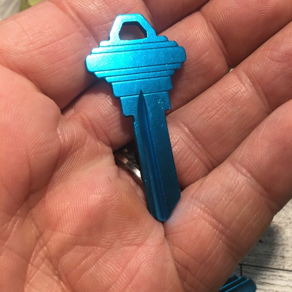 5 PACK Schlage SC-1 Blue Turquoise Lightweight Aluminum Titanium Key ...