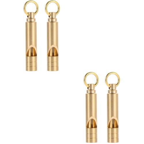 2 Pack Brass Whistle Keychain Handmade Copper Emergency Outdoor ...