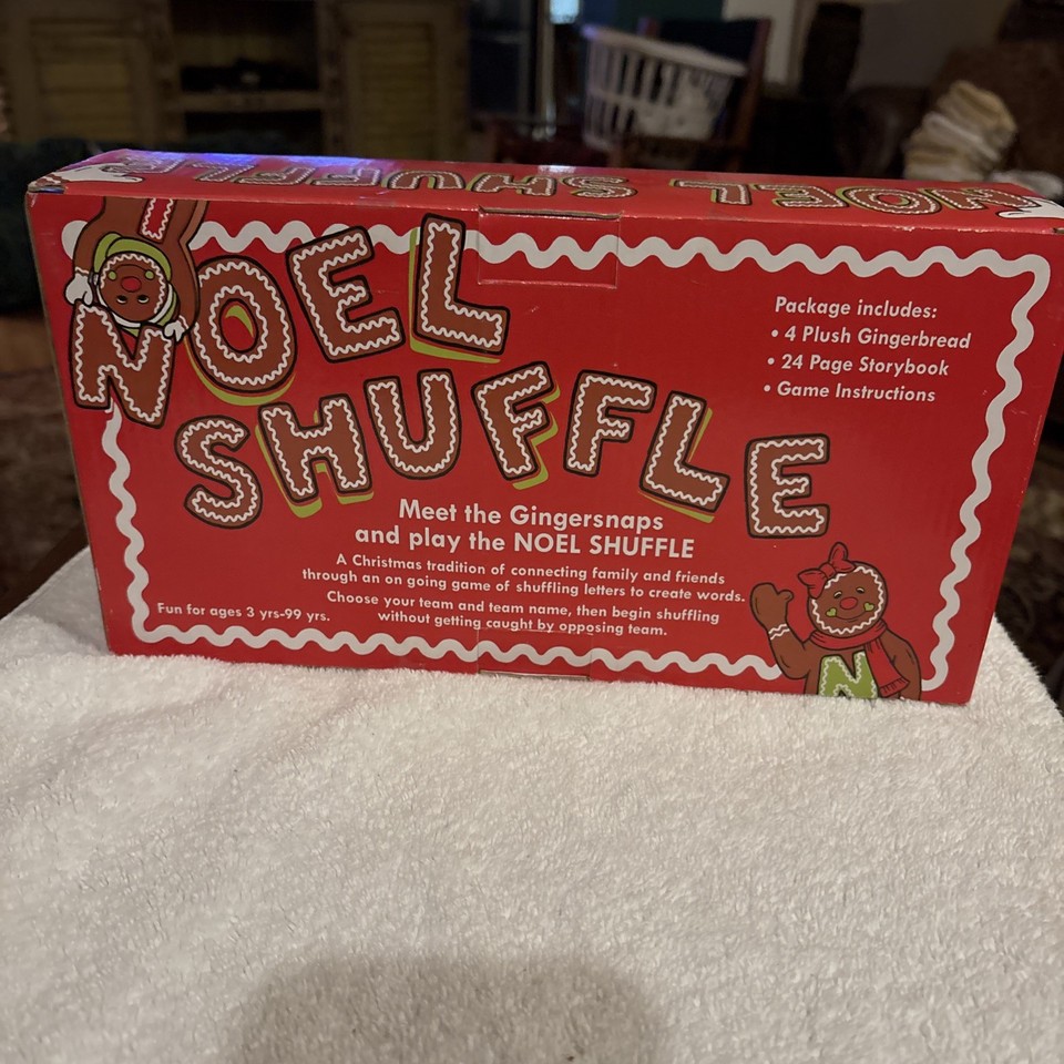 2016 Christmas NOEL SHUFFLE Storybook & Game 4 Plush Gingerbread Toys ...