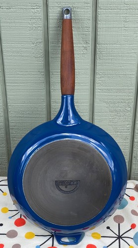 Vtg Copco NEW Michael Lax Denmark 10 Blue Enameled Cast Iron Skillet ...