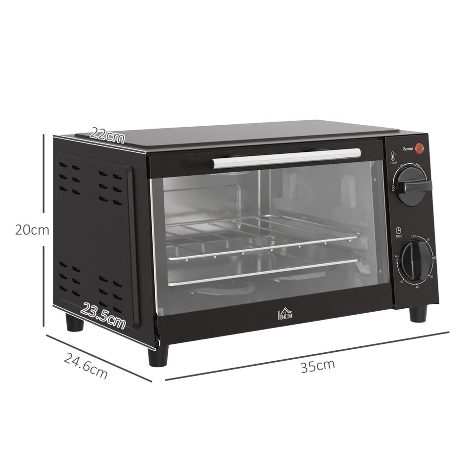 HOMCOM Mini Oven 9L Small Countertop Toaster Oven, Compact Electric ...
