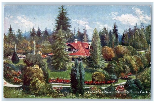 Tacoma Washington WA Postcard Point Defiance Park Trees Scene 1909 Tuck ...