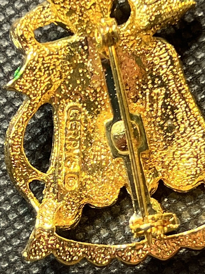 GERRY'S Goldtone Enamel Christmas BELL Brooch Pin Vintage Fashion | eBay