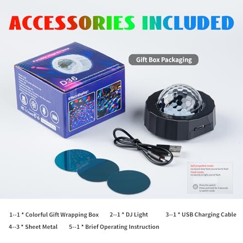 Car Disco Ball for Car Disco Light Rechargeable Battery Mini Disco Ball ...
