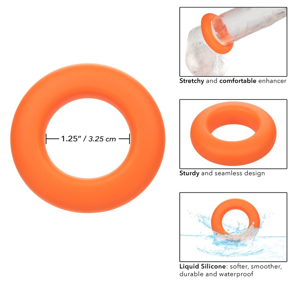 Cal Exotics Alpha Ring Liquid Silicone Prolong Large Ring Orange ...