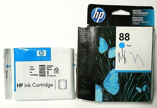 New OEM Hp 88 Cyan Ink Cartridge (C9386AN) Sealed in pouch Exp.4/20 C3 ...