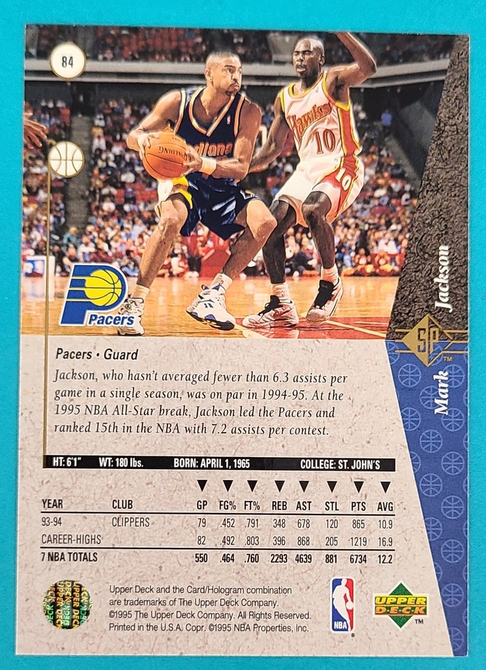 1994-95 SP #84 Mark Jackson Indiana Pacers BASKETBALL Card O | eBay