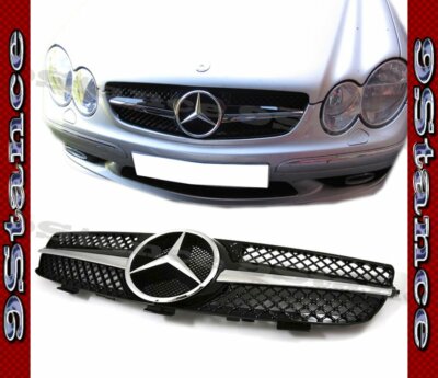 Fit 04-09 W209 CLK Coupe 2DR Model Chrome Shiny Black SCB Front ...