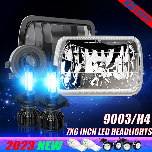 Pair For Kenworth T300 1997-2010 7x6" 5x7 inch 15 LED Headlights High ...