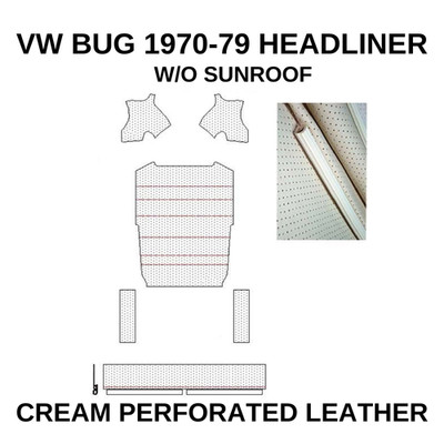 VW Beetle 1300 1302 1303 Roof Lining – Perforated Cream Headliner | eBay