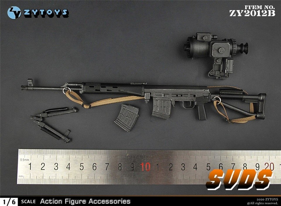1/6 Scale Dragunov SVDS Sniper Rifle w/Thermal Rifle Scope - MINT IN ...