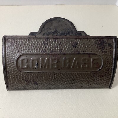 Antique Tin Primitive Folk Art Hanging Comb Case Stars & Stripes | eBay