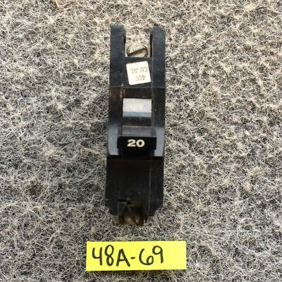 Federal Pacific FPE Stab-Lok Bolt On Breaker 1 Pole 20 Amp Type NB120 ...
