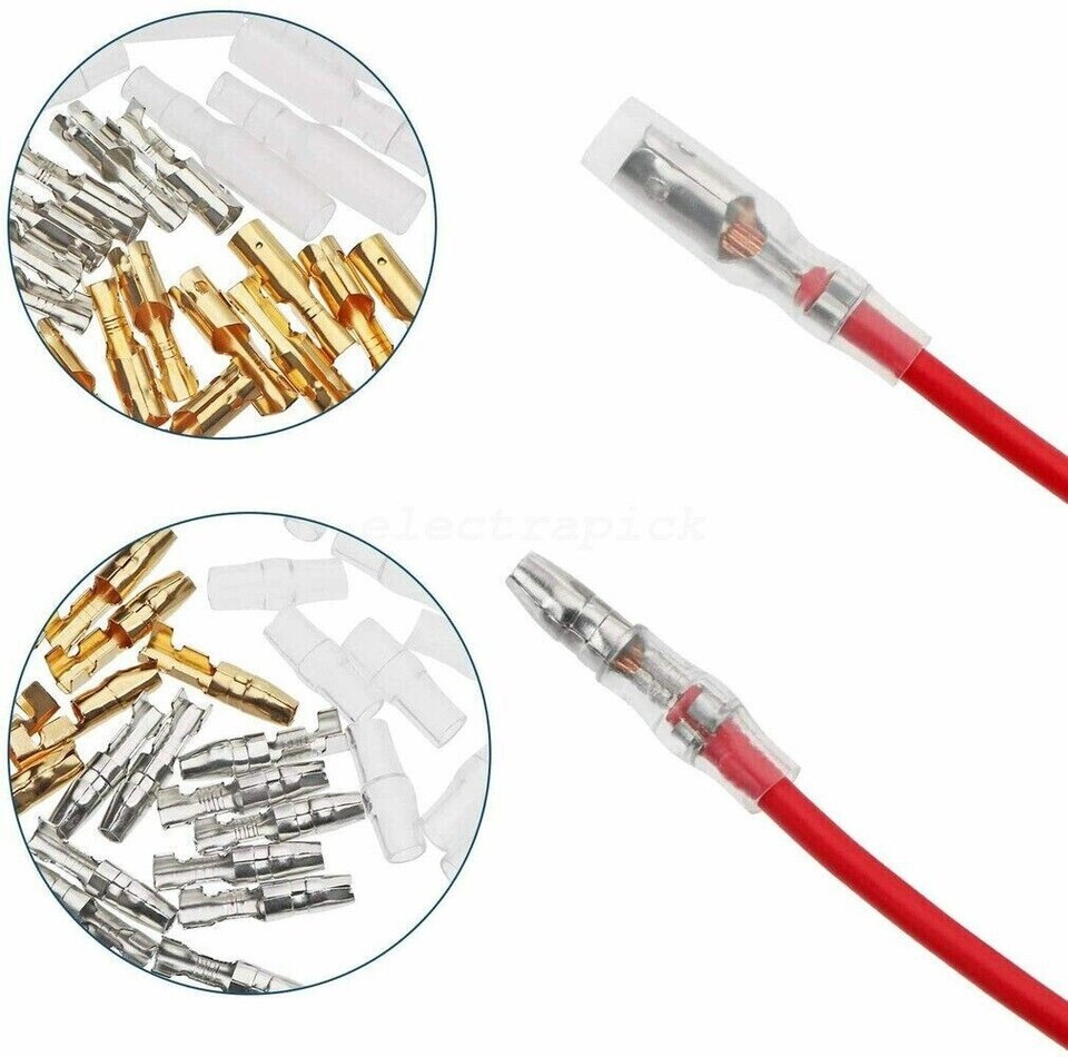 400X Assortment Male Female Bullet Terminals Electrical Wire Crimp ...