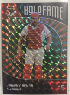 2022 Mosaic Baseball Johnny Bench HoloFame Prizm Insert Card #HF-11 ...