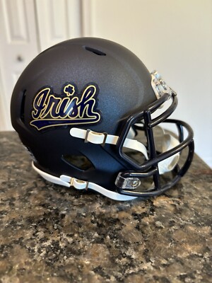 Notre Dame Fighting Irish Script Irish Riddell Speed Navy Mini Football ...