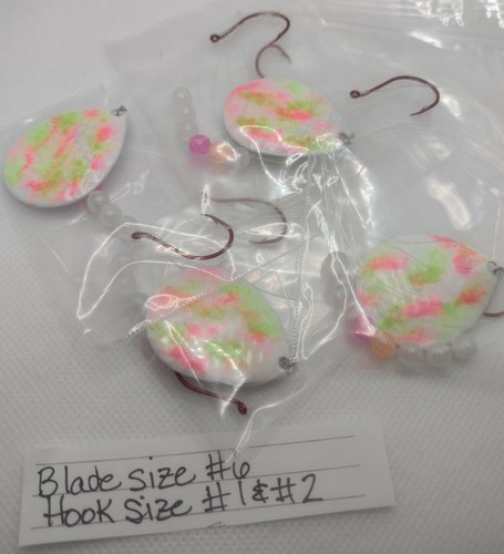 4 pack worm crawler harness spinner blade size 6 Lake Erie walleye ...