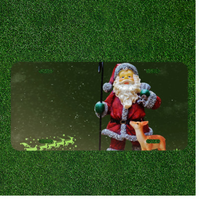 Custom Personalized License Plate Auto Tag With Santa Claus And Rain ...