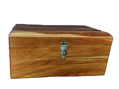 Vintage Handcrafted Cedar Wood Box Treasure Chest 10"x6"x5" | eBay