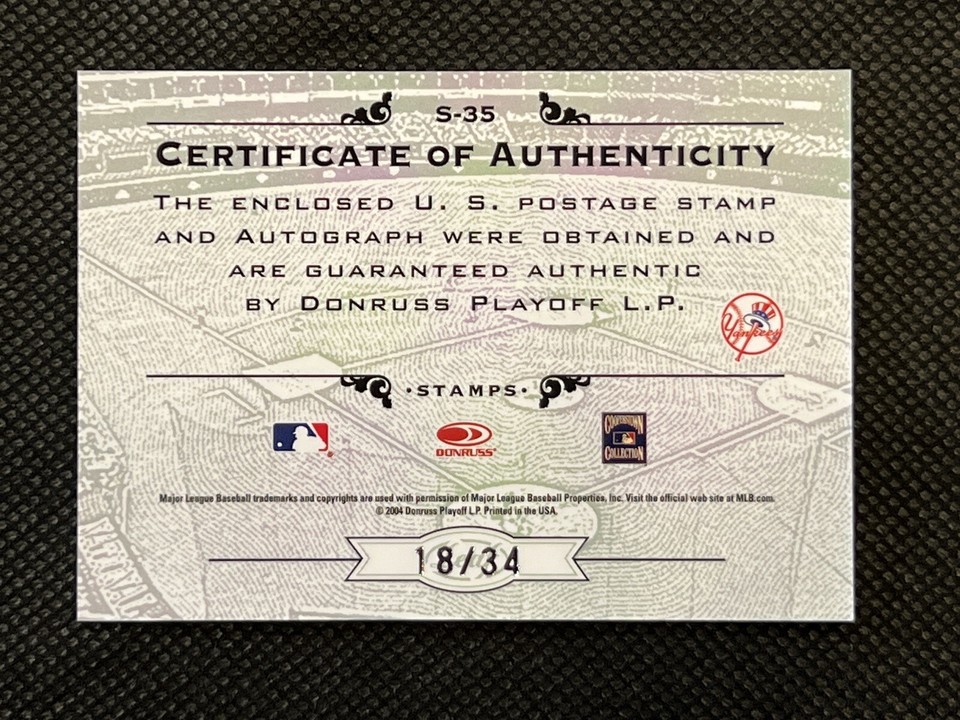 2005 Ron Guidry Leaf Century Stamps Signature Legendary Fields #S-35 18 ...