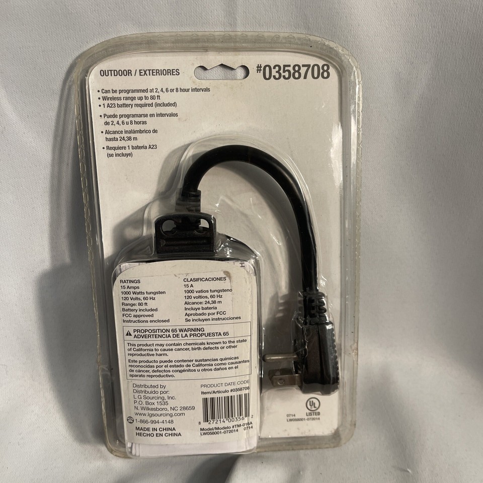 UTILITECH 0358708 Timer With Remote Control Works Up To 80 Ft. Read | eBay