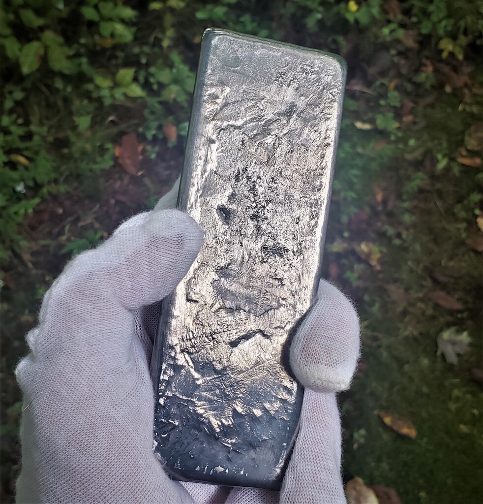 1 Kilo .999 Fine Lead Bullion Bar - Hand Poured & Stamped - Grimm ...