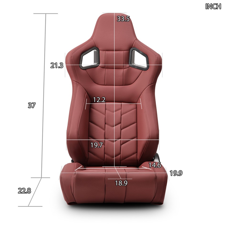 [Pure Series] Pure Redwood Reclinable PVC Car Racing Seats Pair W ...